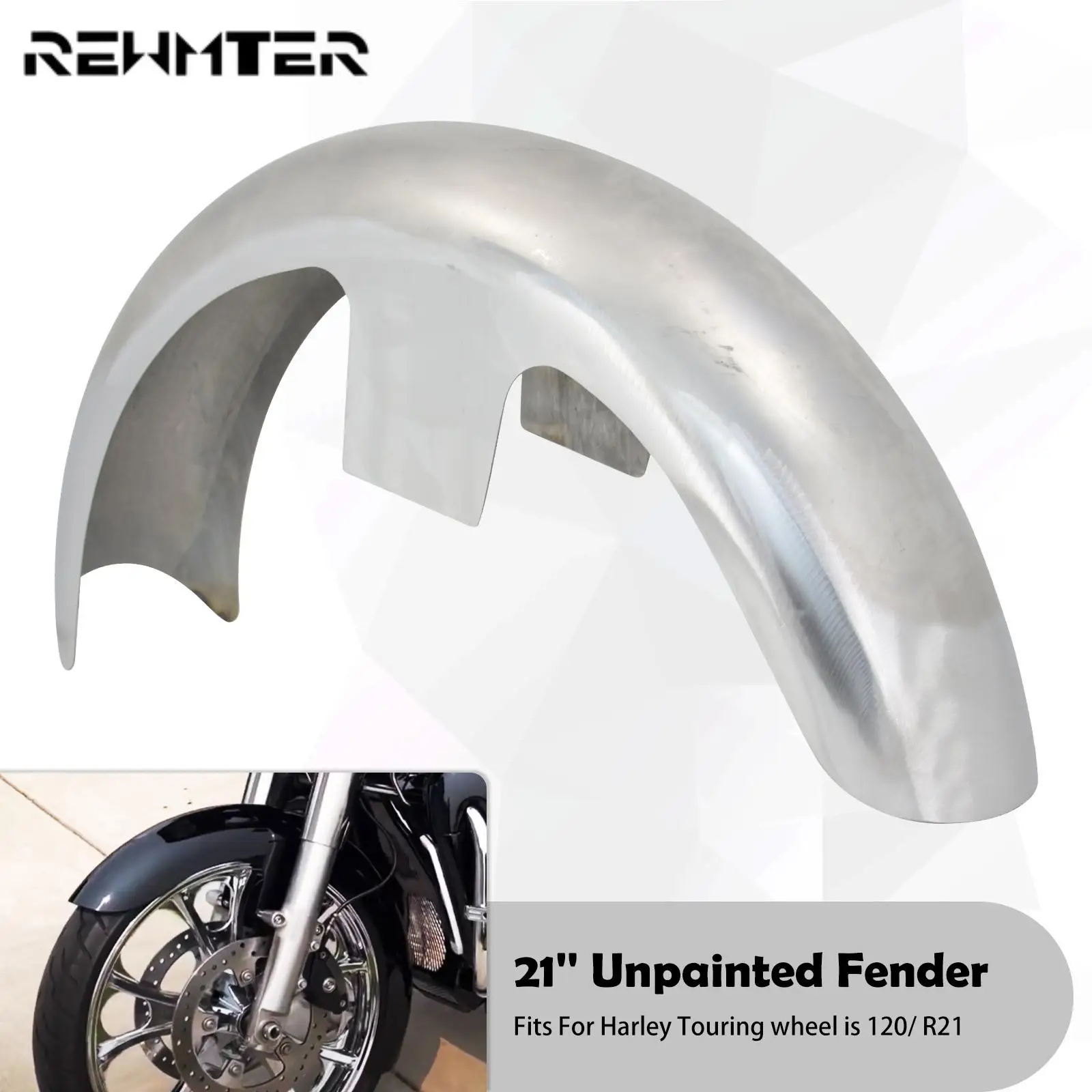 Guardabarros delantero sin pintar para motocicleta, envoltura de hierro de 21 pulgadas para ...