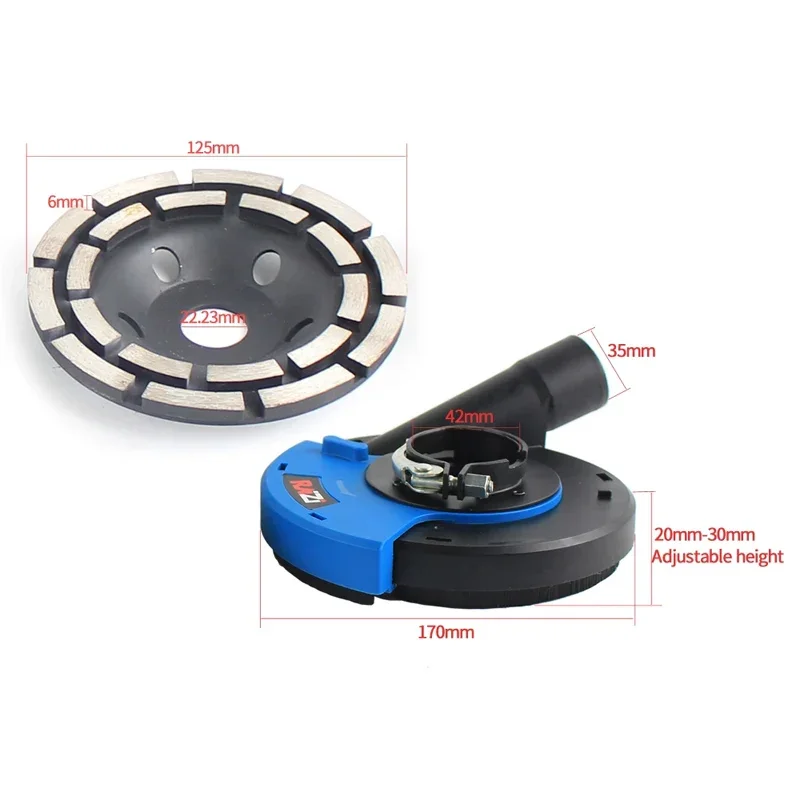125-180mm-Angle-Grinder-Dust-Shroud-Cover-Kit-with-concrete-diamond ...