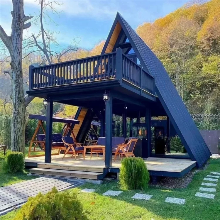 Luxury A-Frame Low-rise Villa, Heat-insulated Modular Home, Prefab Tiny ...