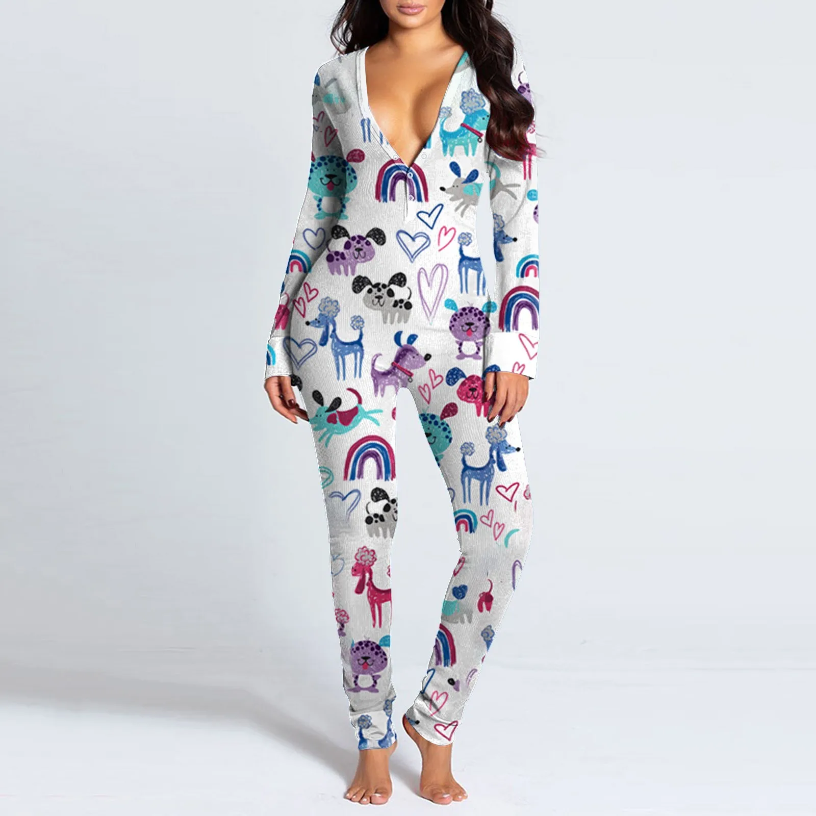 Top-Pajama-Set-for-Women-Women-s-Button-down-Front-Functional-Buttoned ...