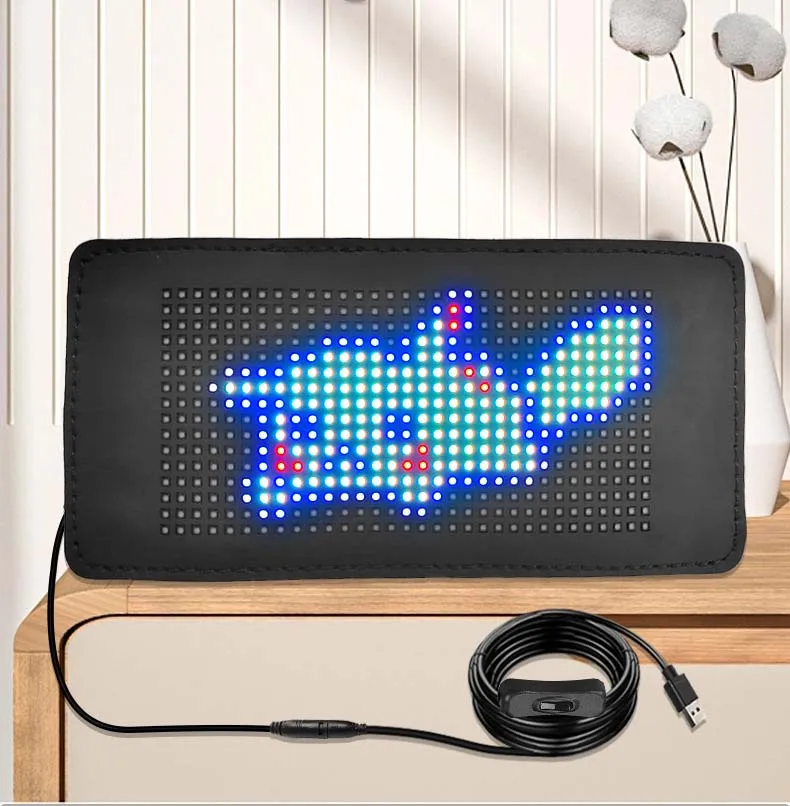 190x70MM Car LED Display Sign LED Soft Screen RGB Foldable Bluetooth ...