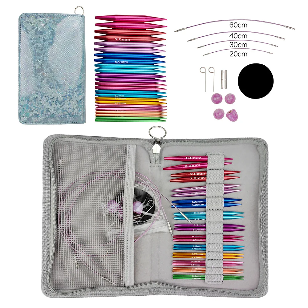 Circular-Knitting-Needles-Set-Interchangeable-Crochet-Needles-Tube ...