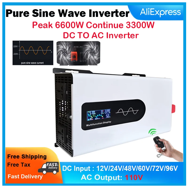 DC12V-24V-48V-60V-72V-96V-To-AC110V-Inverter-Portable-Pure-Sine-Wave ...