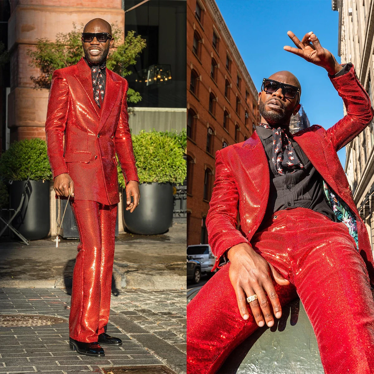 Red-Men-s-Suits-Tailored-2-Pieces-Blazer-Pants-Peaked-Lapel-Double ...