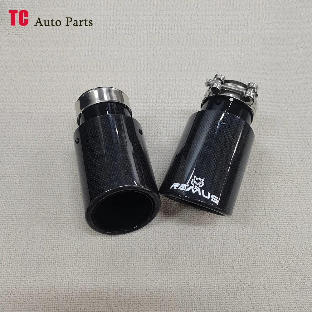1PCS-Car-Carbon-Fibre-Glossy-Exhaust-System-Muffler-Pipe-Tip-Curly ...