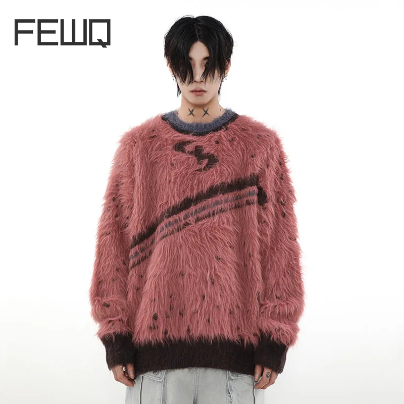 FEWQ-su-ter-de-pelo-americano-para-hombre-jersey-de-manga-larga-con ...