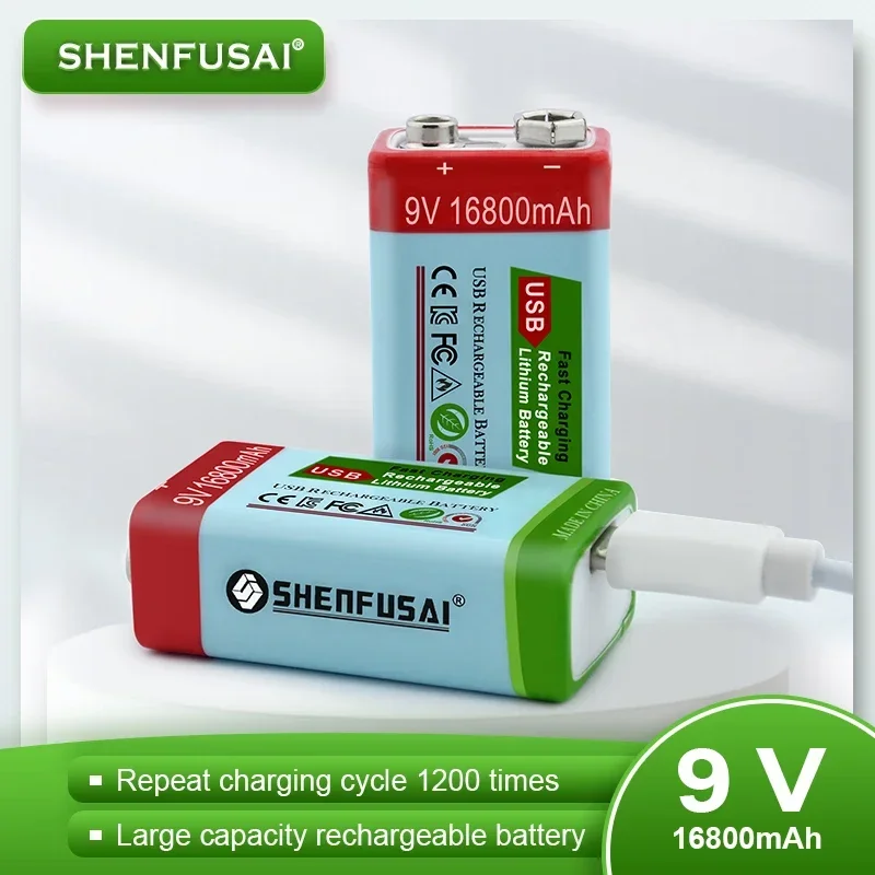 Bater-a-micro-USB-recargable-de-iones-de-litio-9V-16800mAh-con-MBS ...