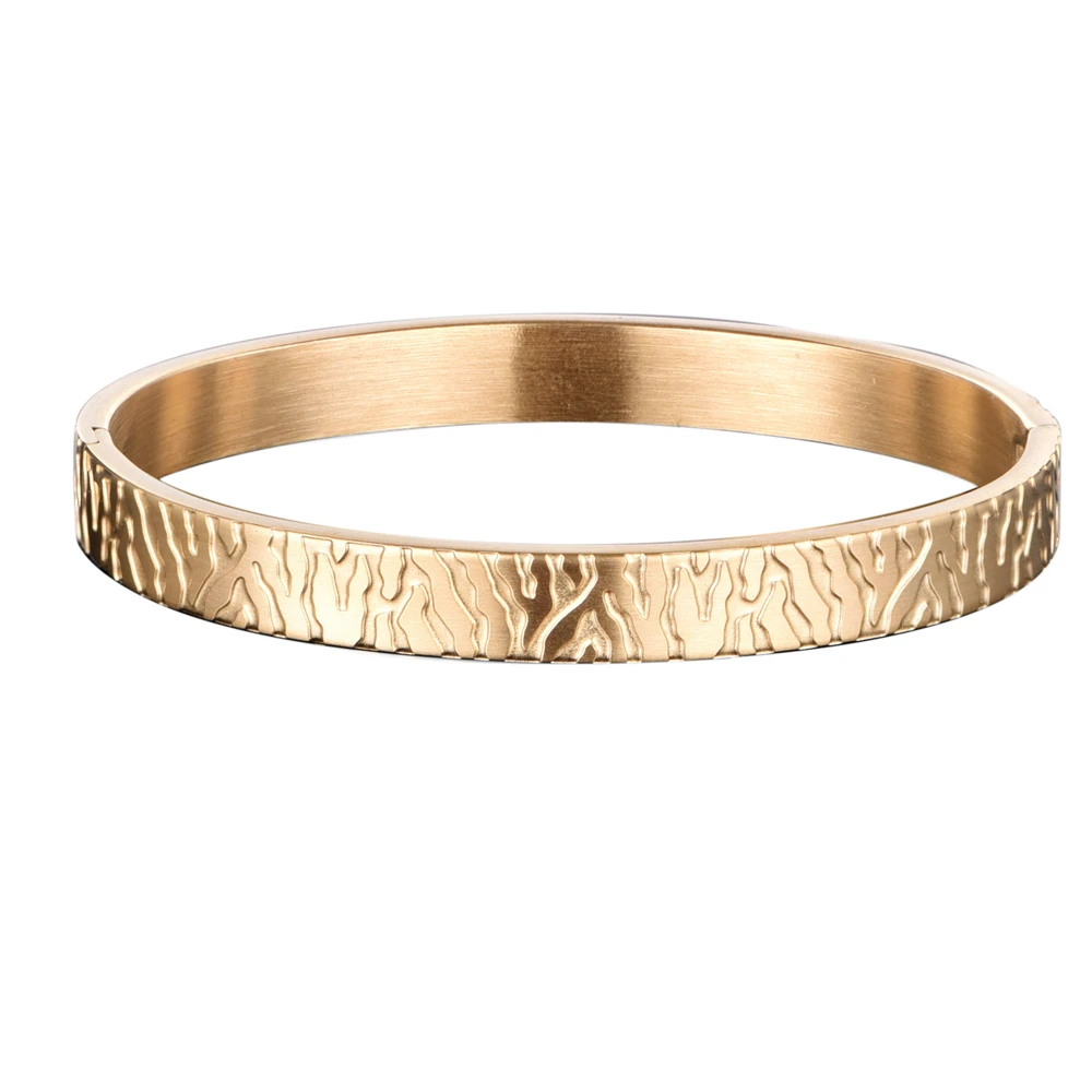 New Arrival Cuff Bangle Stainless Steel Bracelet Carving Irregular Shape Couple Bangle For Men ...