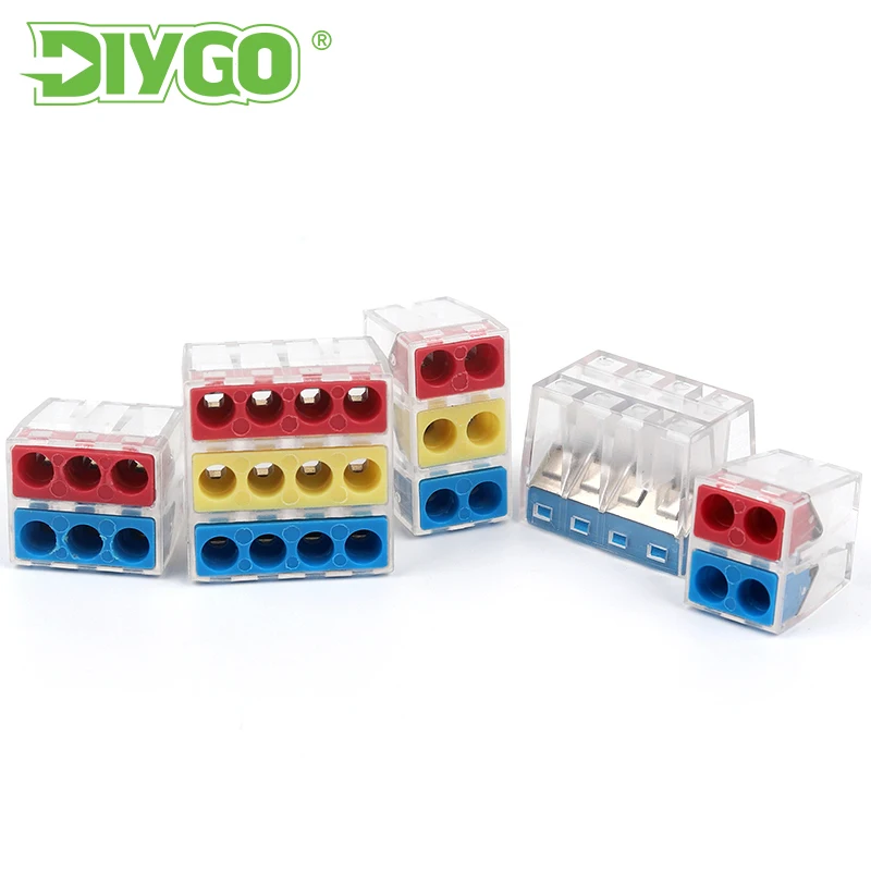 Diy Go 미니 고속 푸시인 와이어 커넥터 범용 소형 도체 전기 배선 터미널 블록 Led 조명 정션 박스용