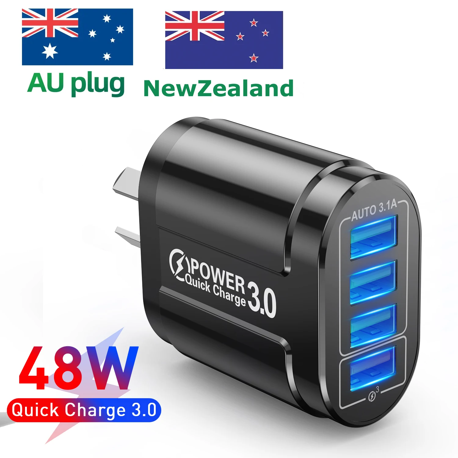 48W-Ausralian-USB-Fast-Chargers-3-1A-AU-Plug-Quick-Charge-Travel-Wall ...