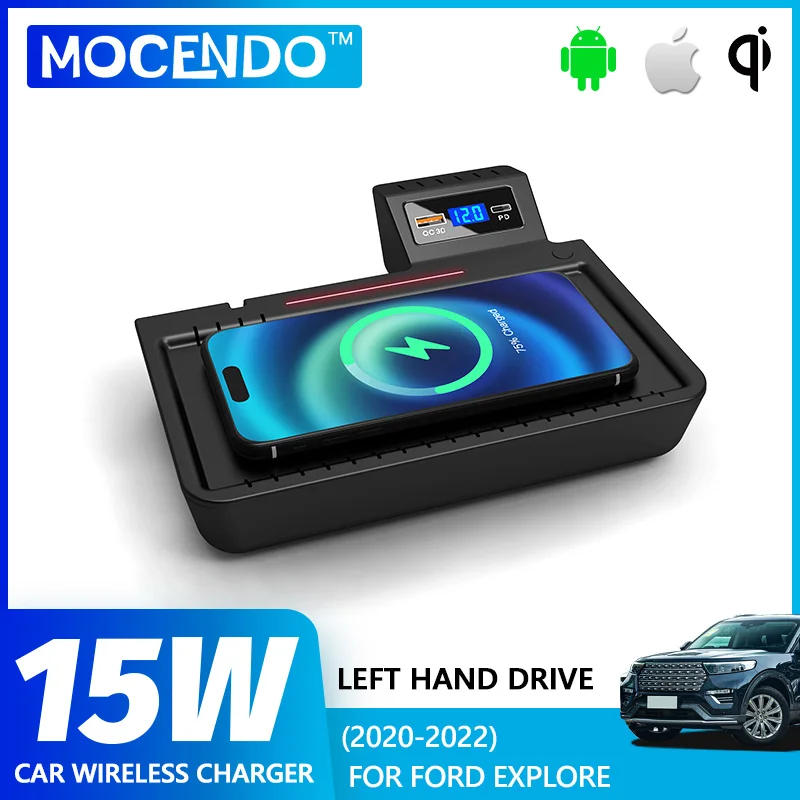Car Wireless Charging Pad For Ford Explorer 6 Hybrid U625 XLT ST Line ...
