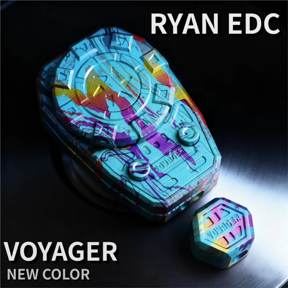 RYAN EDC VOYAGER Titanium New Color Push Slider Ratchet Fidget Spinner ...