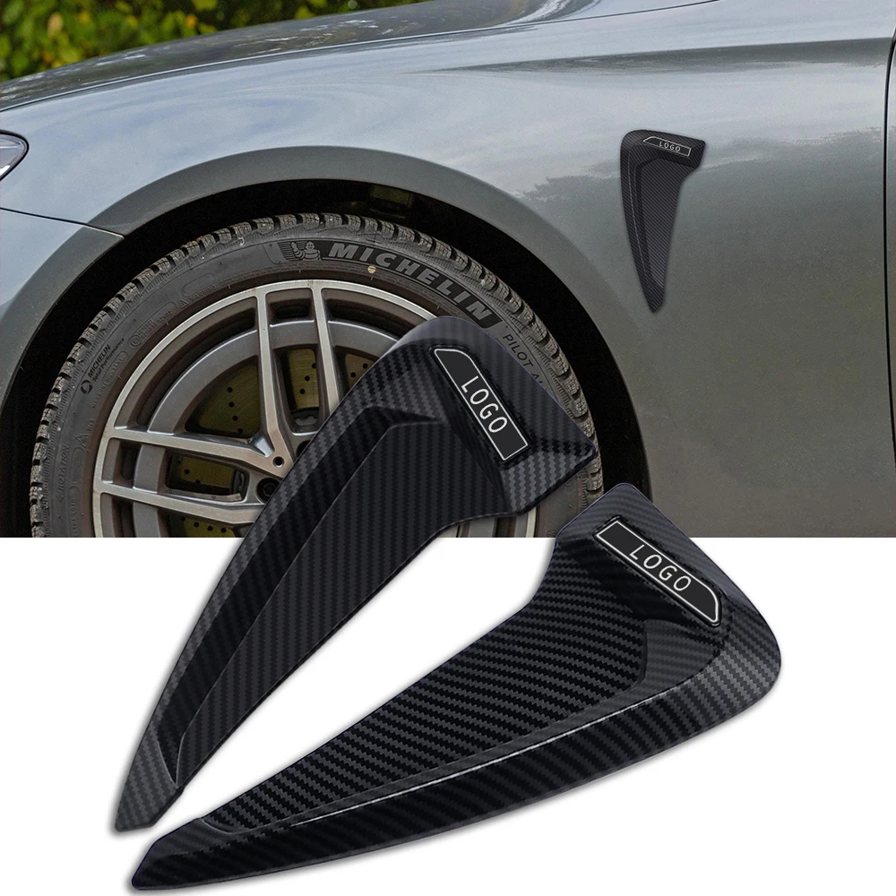 2pcs Car Door Front Fender Wing Emblem Stickers Body Side Logo Sticker ...
