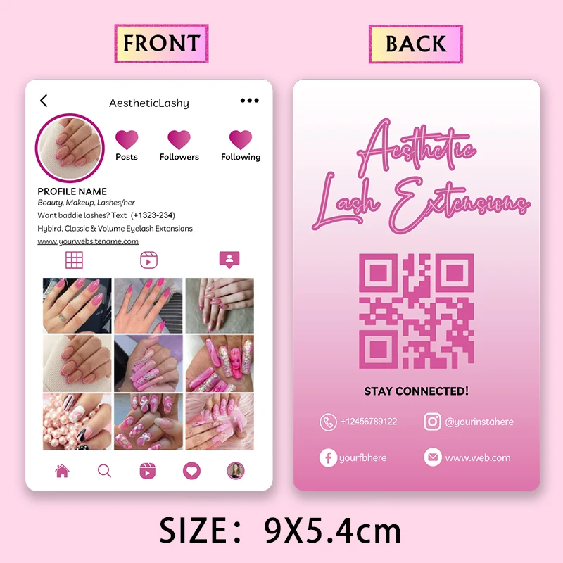 Personalizado-Instagram-cart-o-de-visita-unhas-e-c-lios-design-m-dia ...