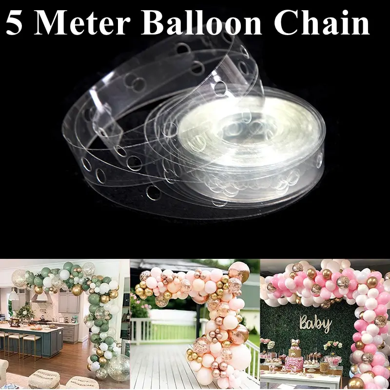 5M Balloon Accessories Balloon Chain Ribbon Dot Wedding Party Birthday ...