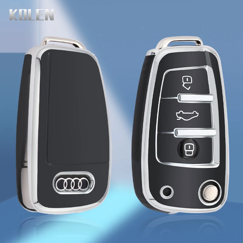 Tpu Car Flip Key Case Cover Shell Fob For Audi A3 8l 8p A4 B6 B7 B8 A6 C5 C6 4f Rs3 Q3 Q7 Tt 8l ...