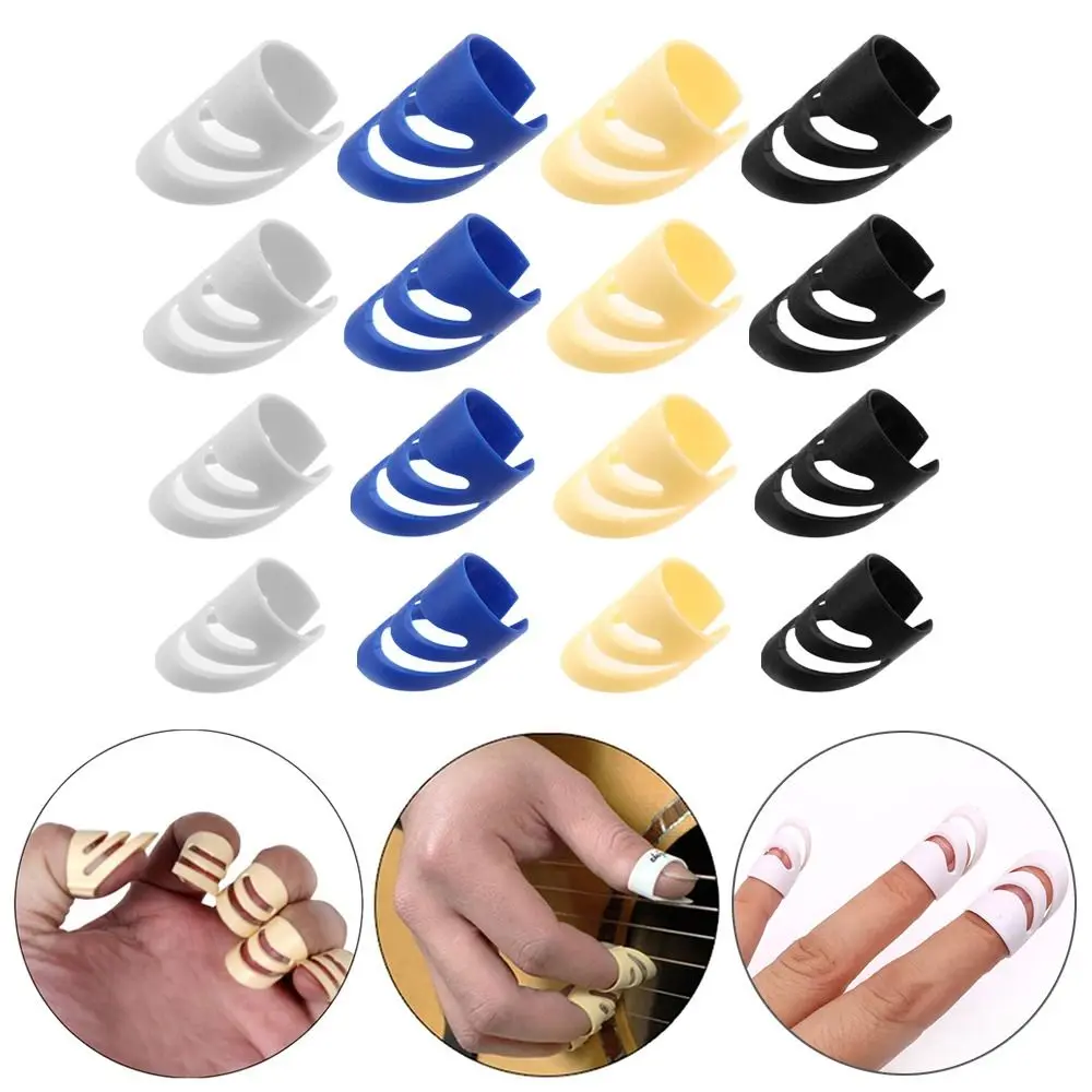 4 PCs Guitar Ukulele Plastic Thumb Finger Nail Fingertip Picks ...