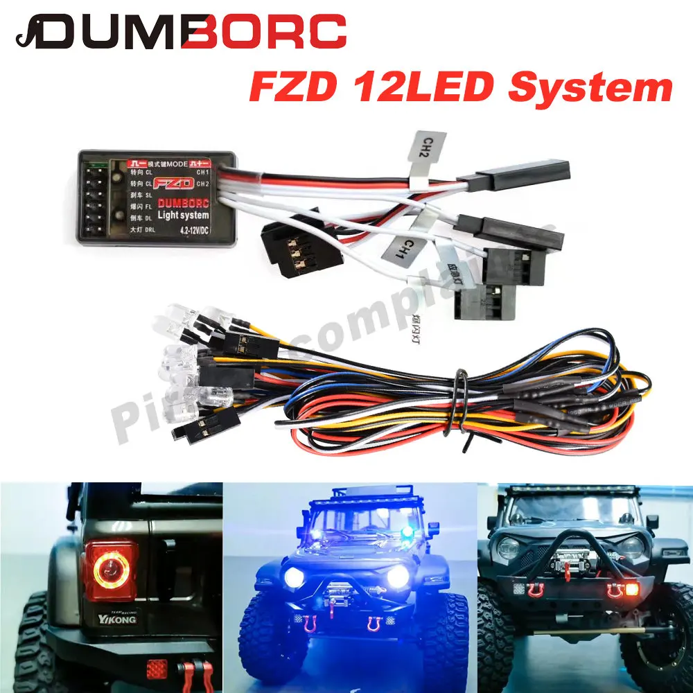 DumboRC 12 LED System with 10A Brushed ESC controller Kit for 1/10 1/8 ...