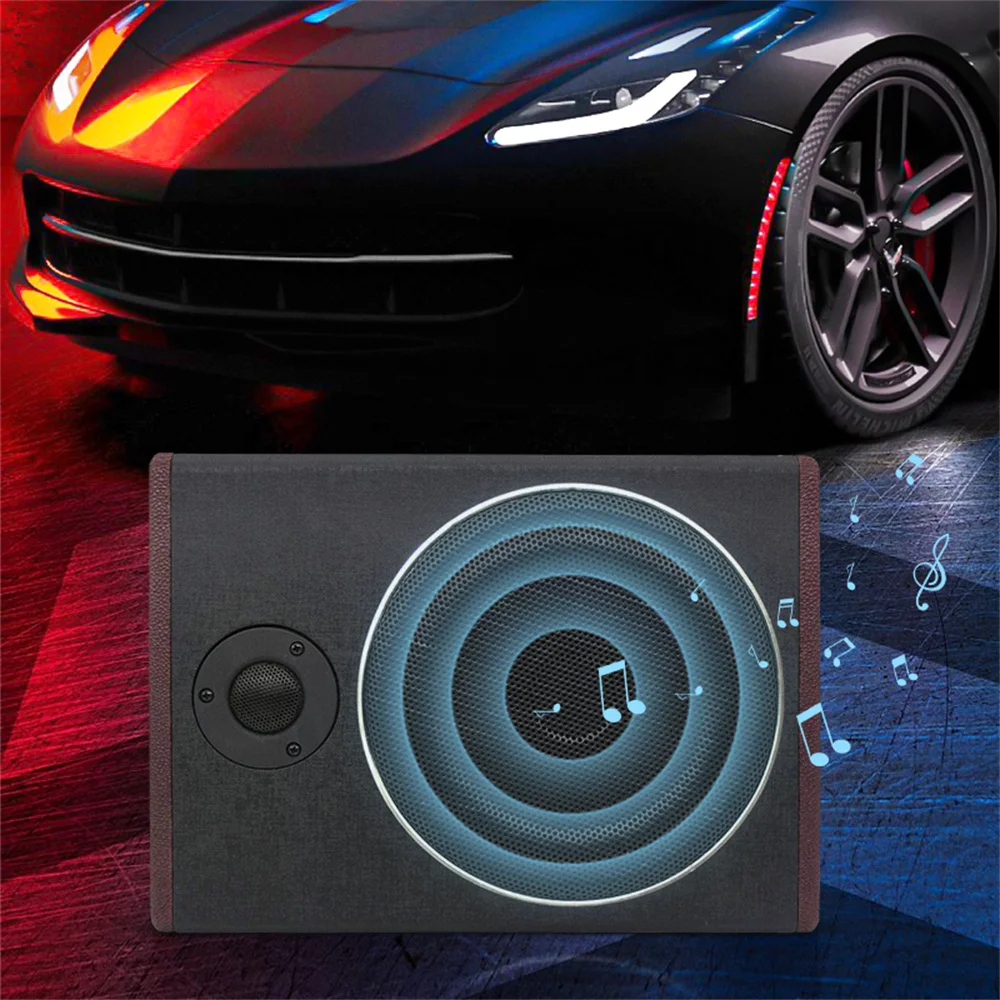 Auto-Active-Subwoofer-8-Amplified-Slim-Underseat-Car-Bass-Box-Audio ...