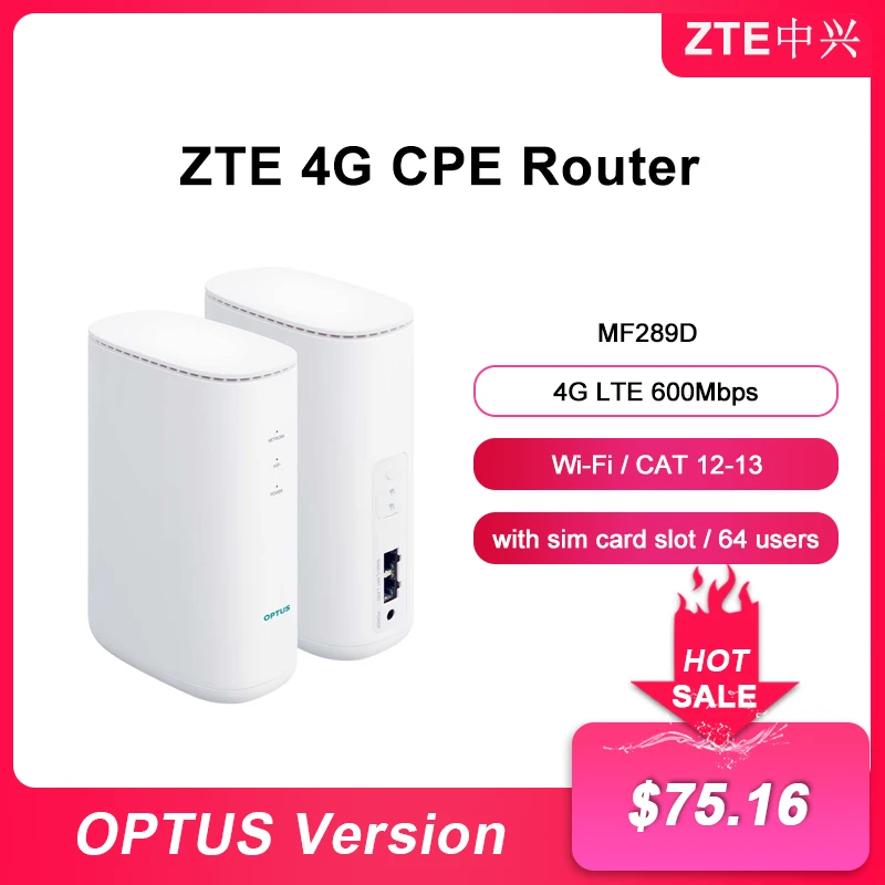 ZTE Unlocked MF289D WiFi Router LTE CAT12/13 Wireless Network Signal ...