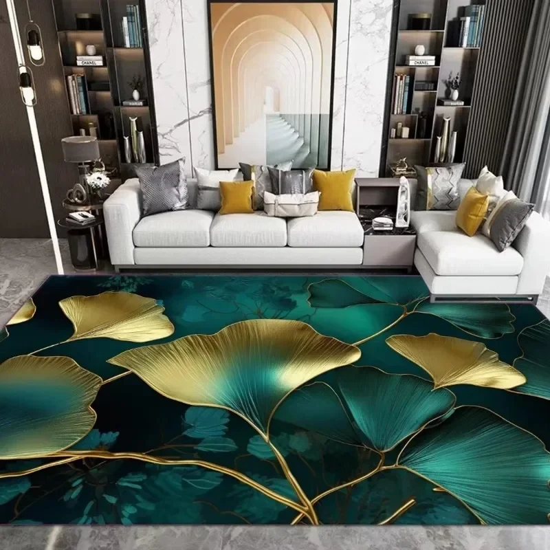 Senior-Green-Golden-Rug-Living-Room-Large-Size-Bedroom-Carpet-Household ...