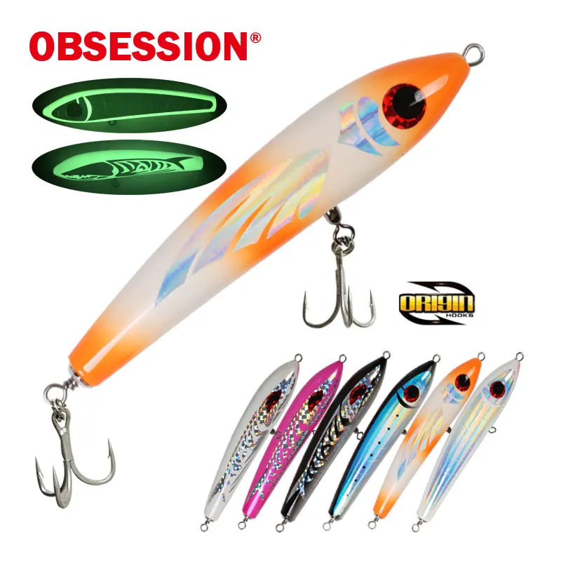 OBSESSION90g Floating Surface Pencil Trolling Fish Bait GT Tuna Deep ...
