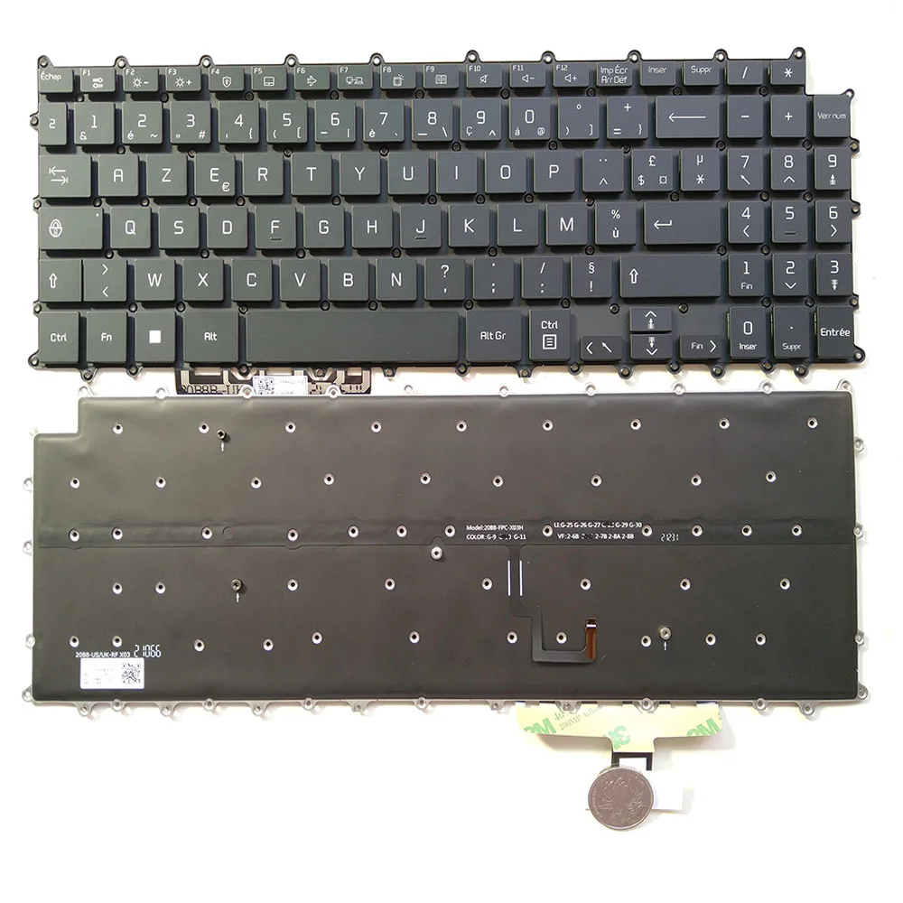 French AZERTY Backlight Keyboard for LG Gram 16Z90P 16Z90P-G 16Z90P-K ...