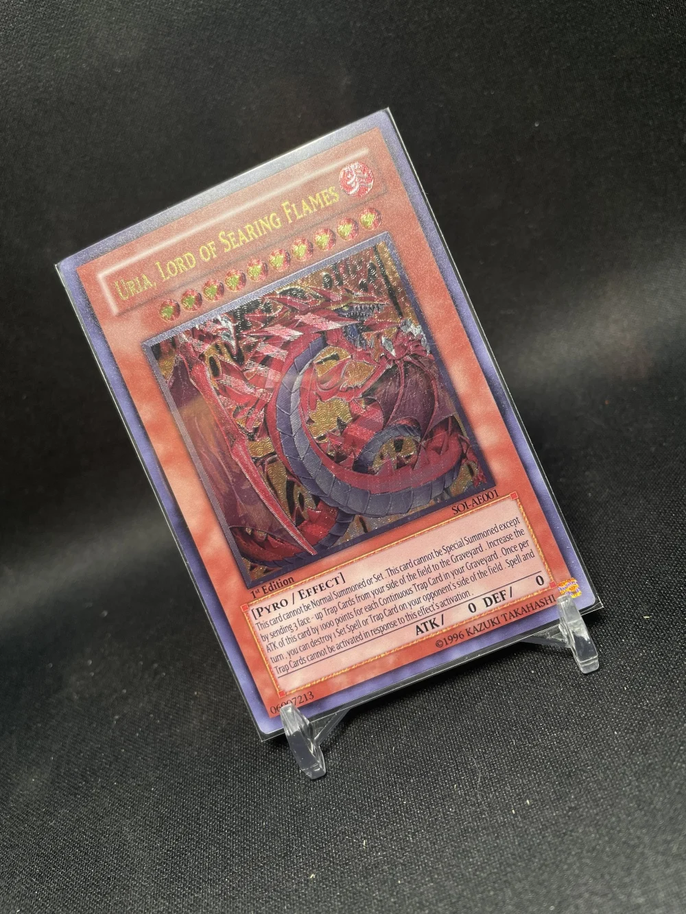 Yu-Gi-Oh Ultimate Rare UL SOI-EN001 Uria, Lord of Searing Flames ...