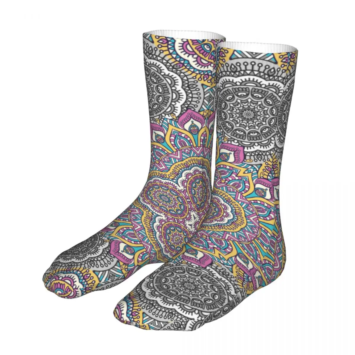 Female Sport Abstract Boho Mandala Pattern Socks Cotton Funny Bohemian ...