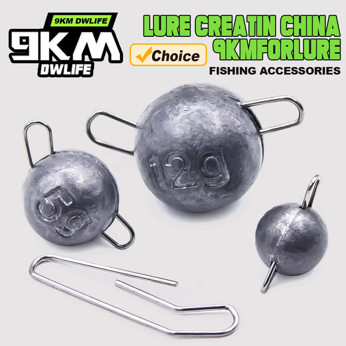 9KM 10Pcs Cheburashka Weights Cheb Ball Sinkers Hook Connector ...