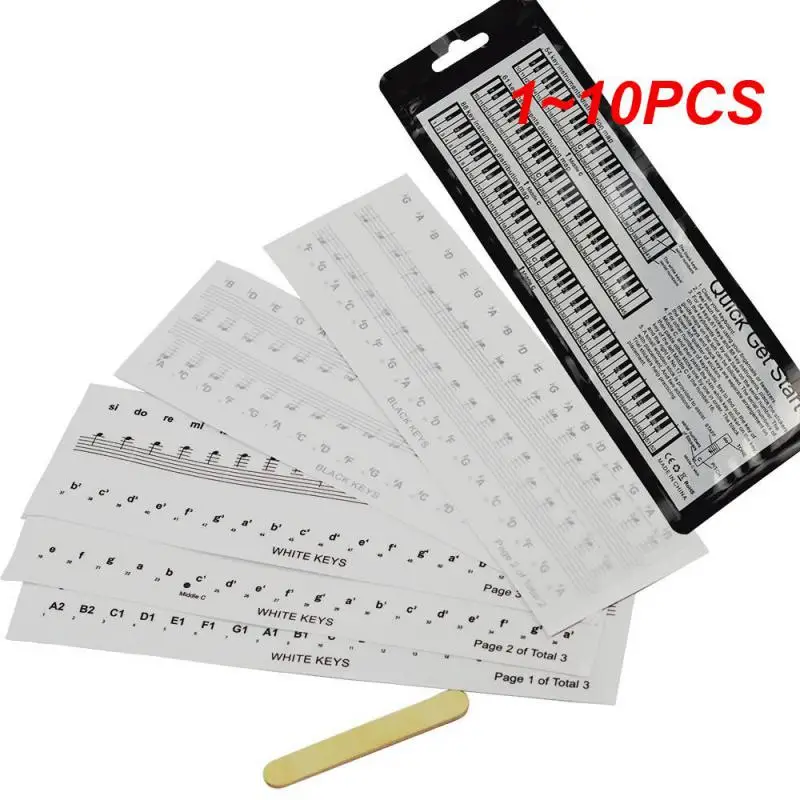 1-10PCS-Transparent-Piano-Keyboard-Sticker-Detachable-Stickers ...
