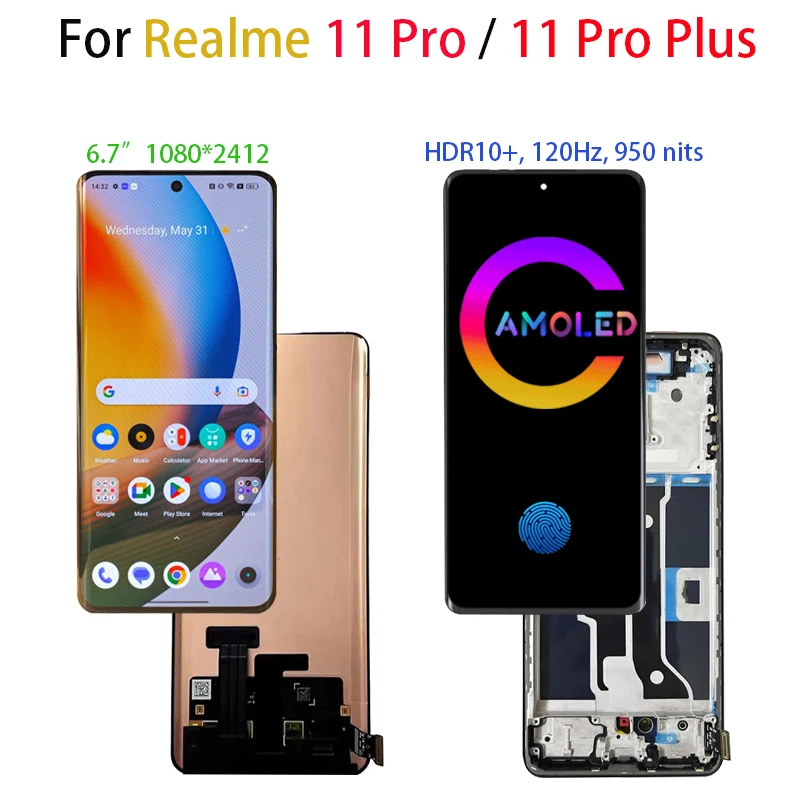 Original-AMOLED-For-Realme-11-Pro-Plus-RMX3771-RMX3740-RMX3741-LCD ...