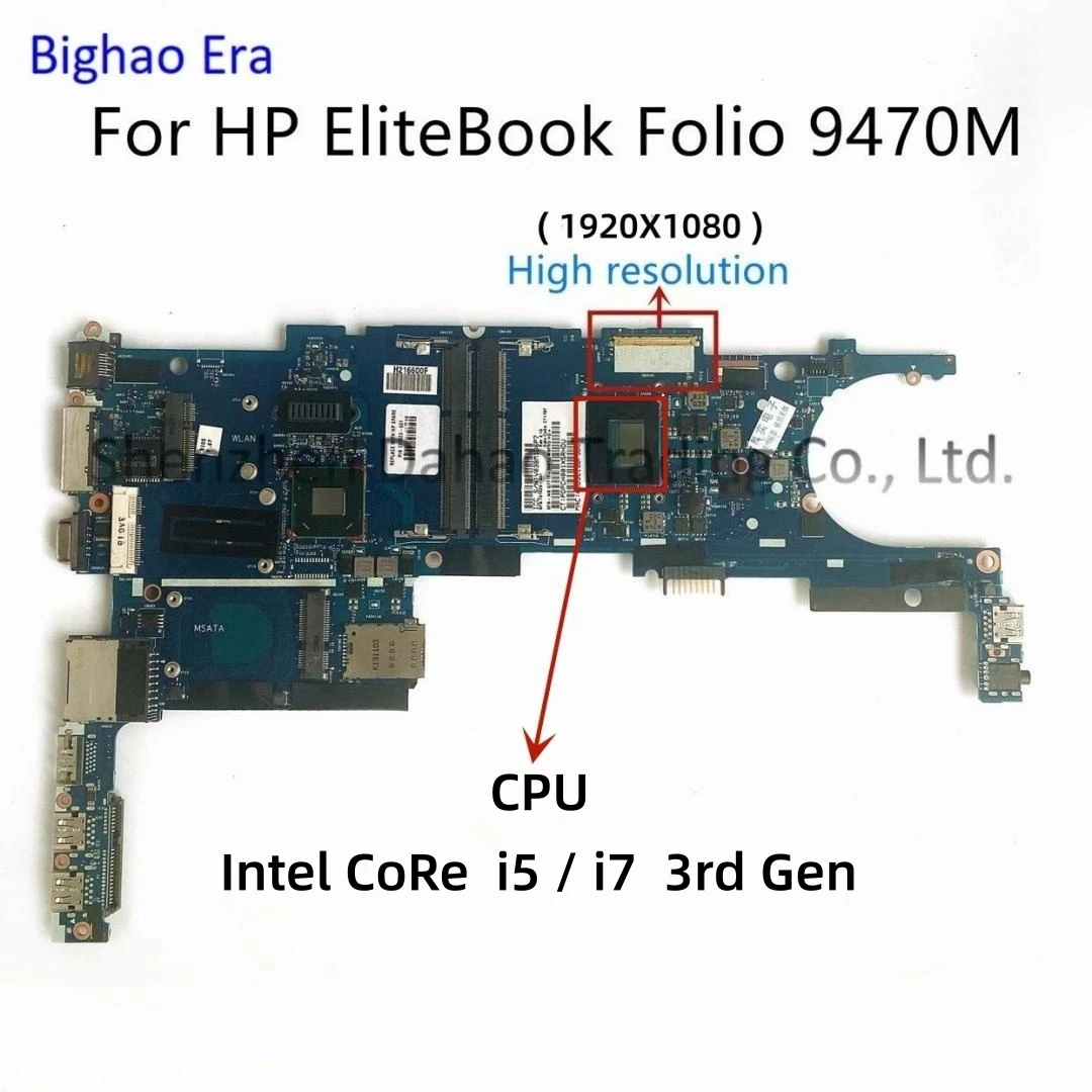For HP EliteBook Folio 9470M Laptop Motherboard With i5 i7 CPU ...