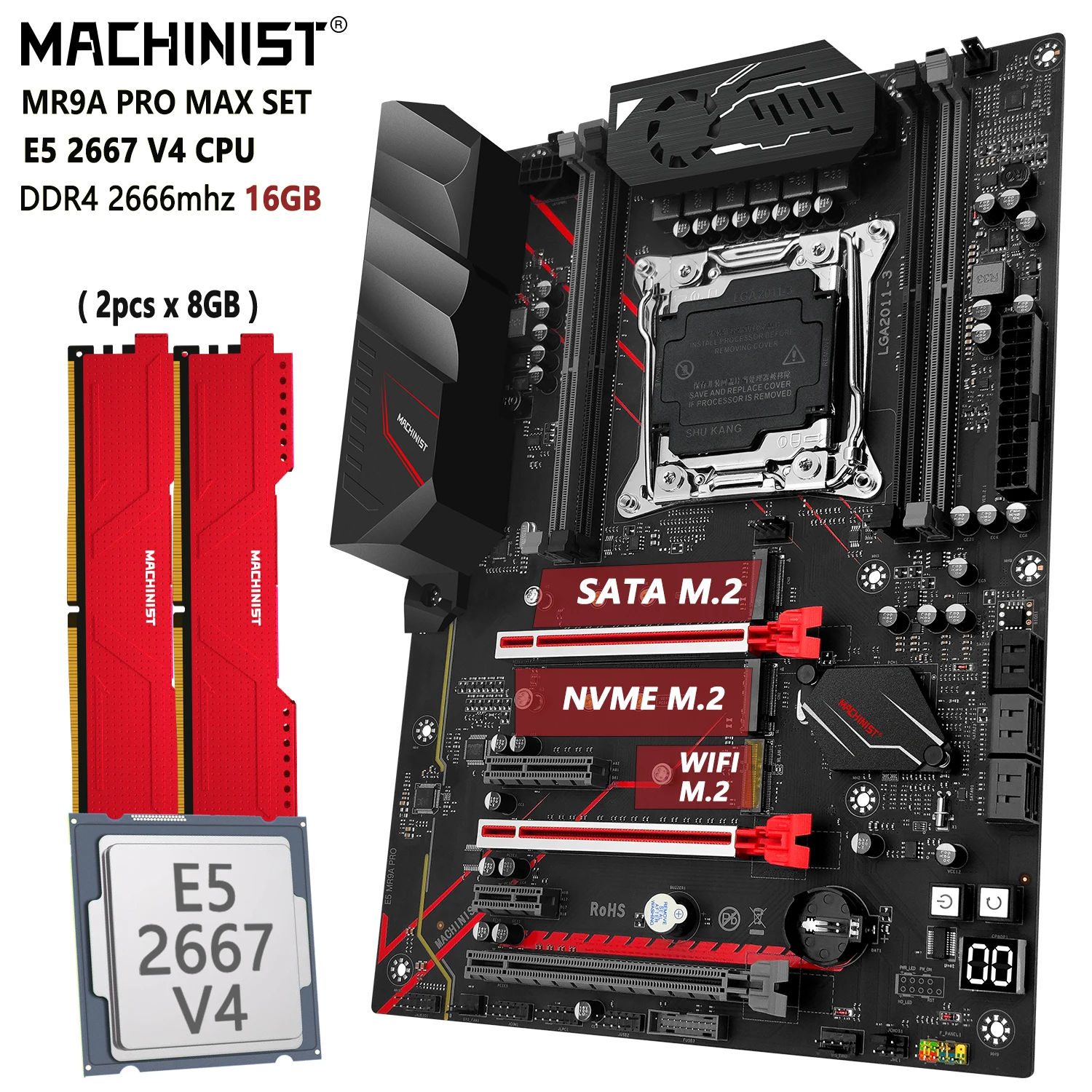 MACHINIST-MR9A-PRO-MAX-X99-Motherboard-Set-LGA-2011-3-Kit-Xeon-E5-2667 ...