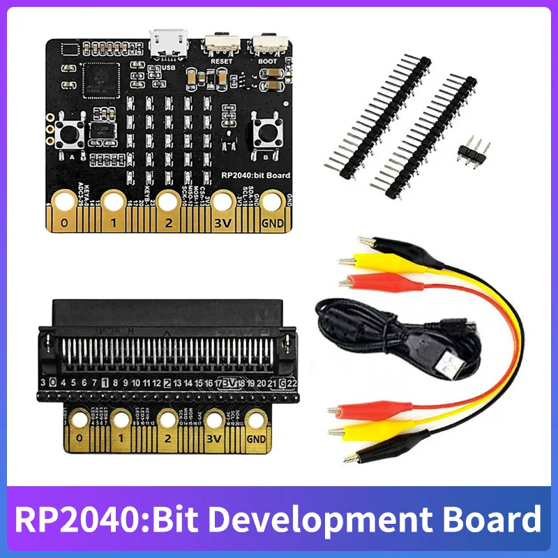 Placa de desarrollo de programación Python Raspberry Pi Pico RP2040 Bit, tamaño y puerto ...