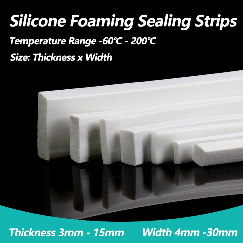 1-3-5-10-20m-Silicone-Foamed-Sealing-Strips-Square-White-Trim-Seal ...