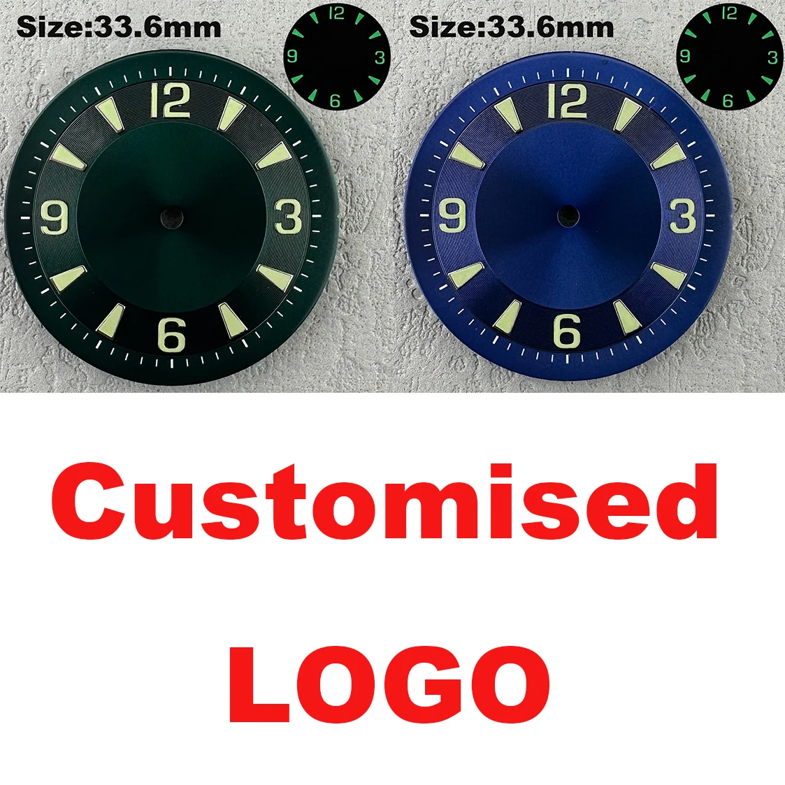 33-6-mm-dial-Green-luminescent-Suitable-for-Miyota-8205-8215-821A ...
