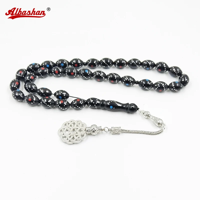 Tasbih-Natural-kuka-Wood-Inlaid-metal-muslim-Misbaha-prayer-beads ...