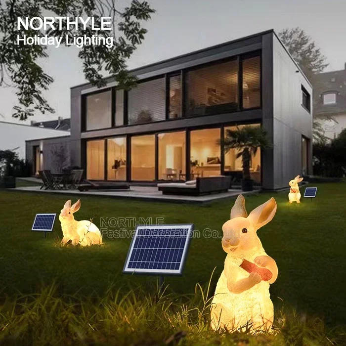 Solar-Luminous-Rabbit-Fiberglass-Animal-Sculpture-Light-Courtyard ...