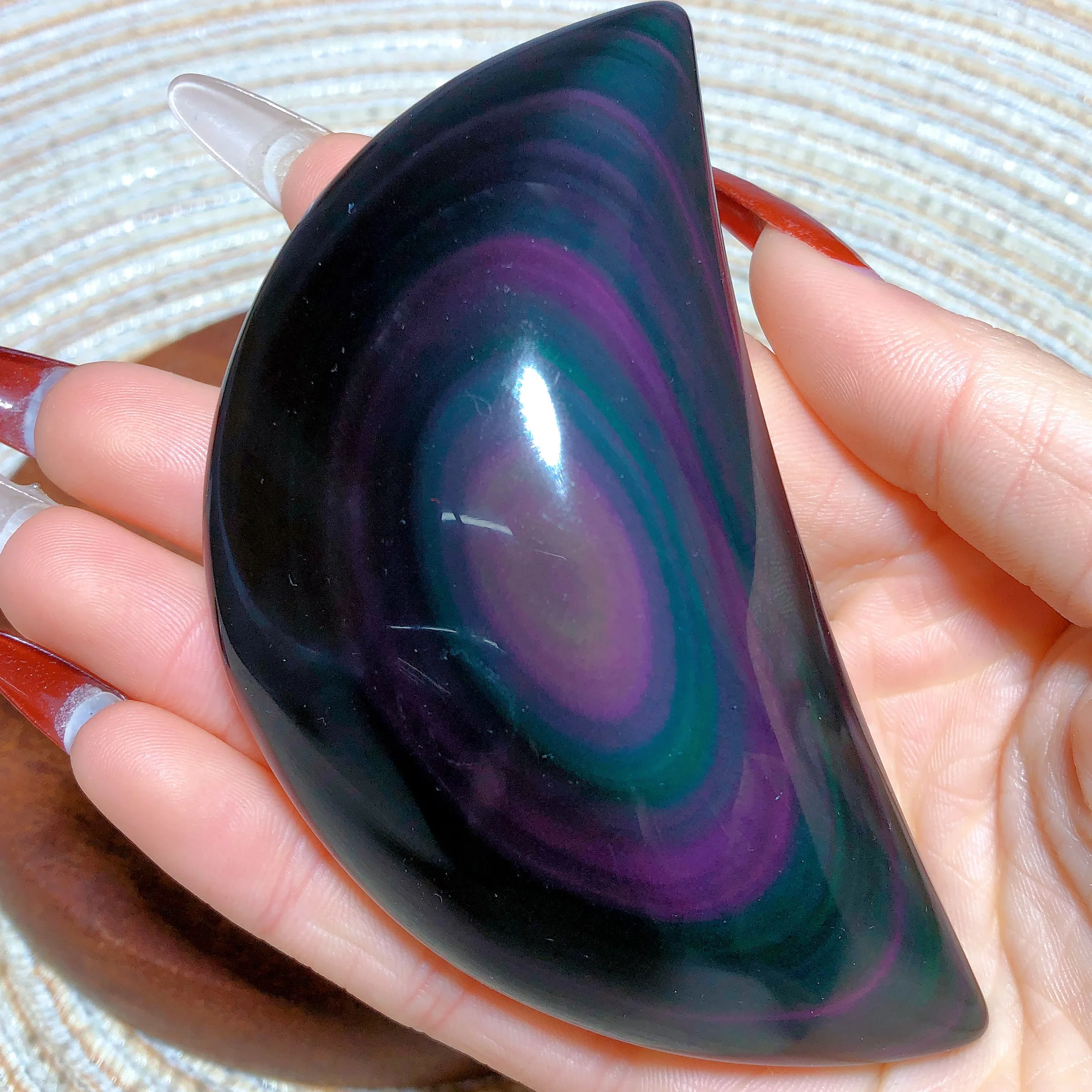 Natural-Crystal-Rainbow-Obsidian-Moon-Colorful-Flashy-Polished-Reiki ...