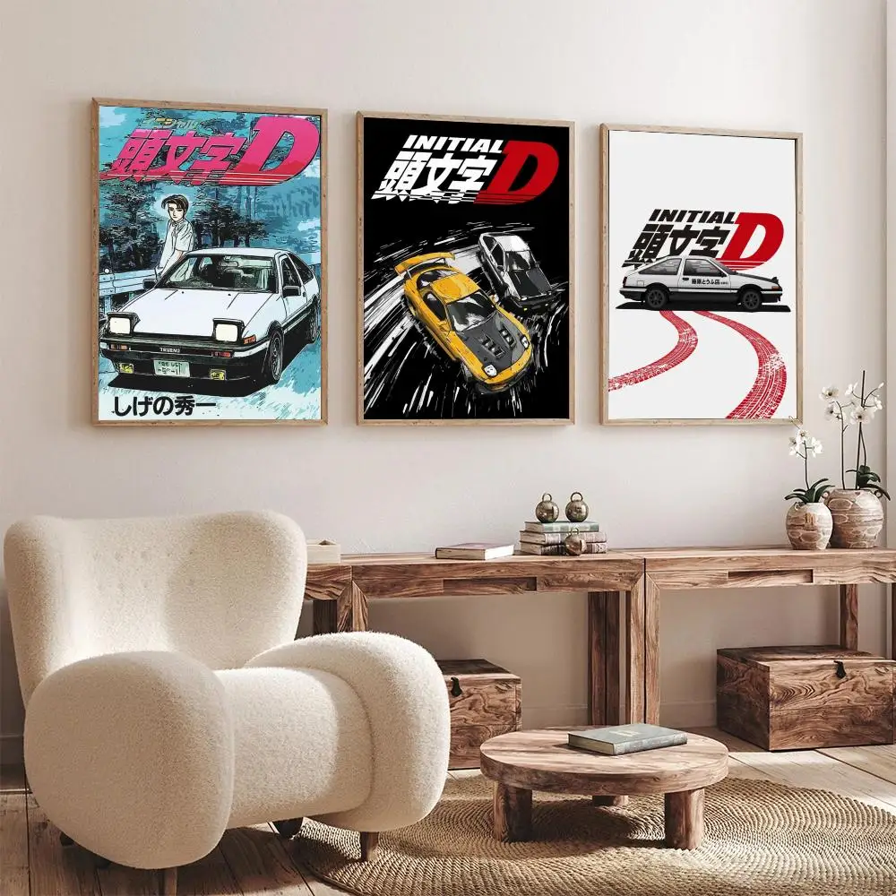 Japanese-Racing-Anime-Initial-D-Poster-No-Framed-Kraft-Club-Bar-Paper ...