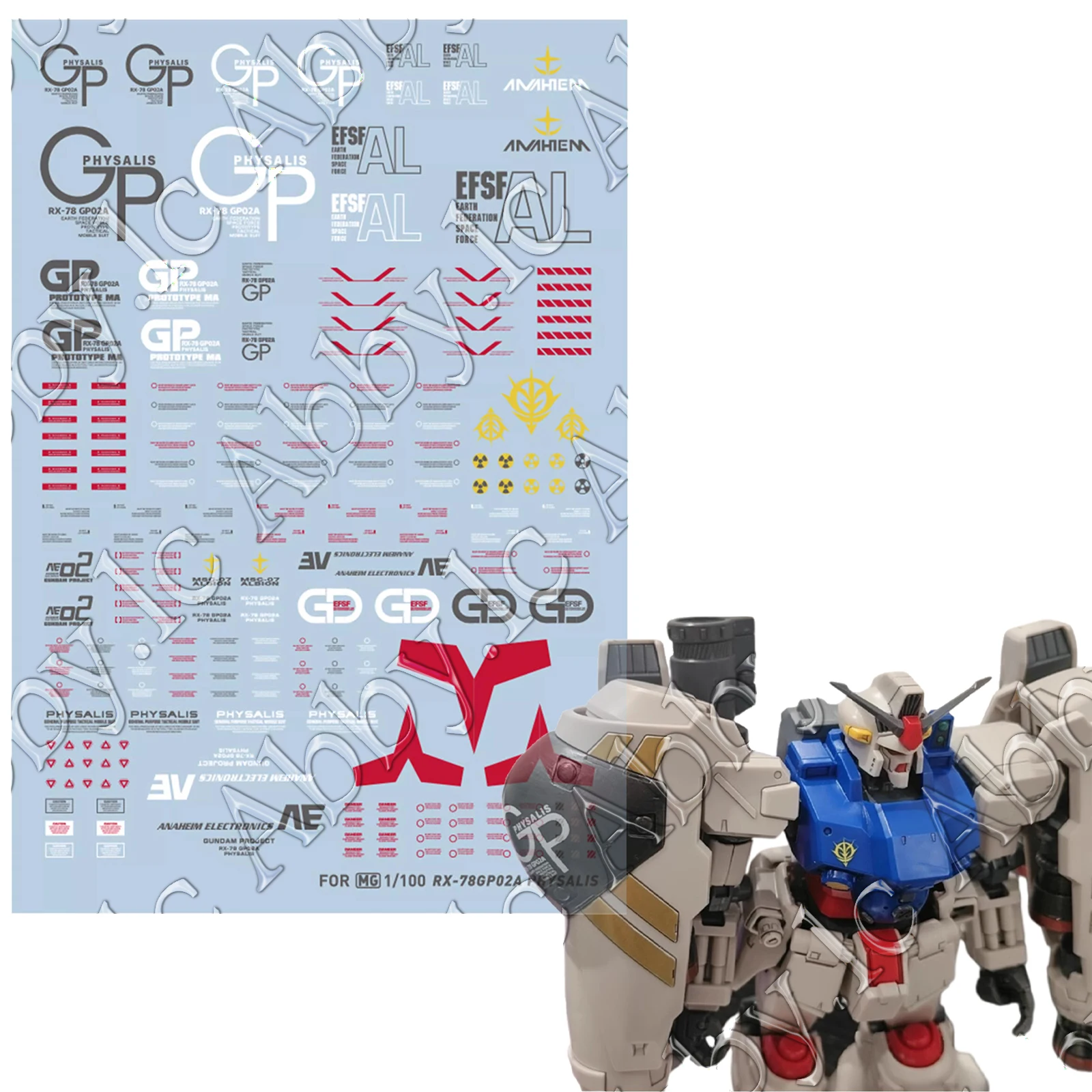 for MG 1/100 RX-78GP02A GP02A Physalis GP02 Water Slide Precut Detail ...