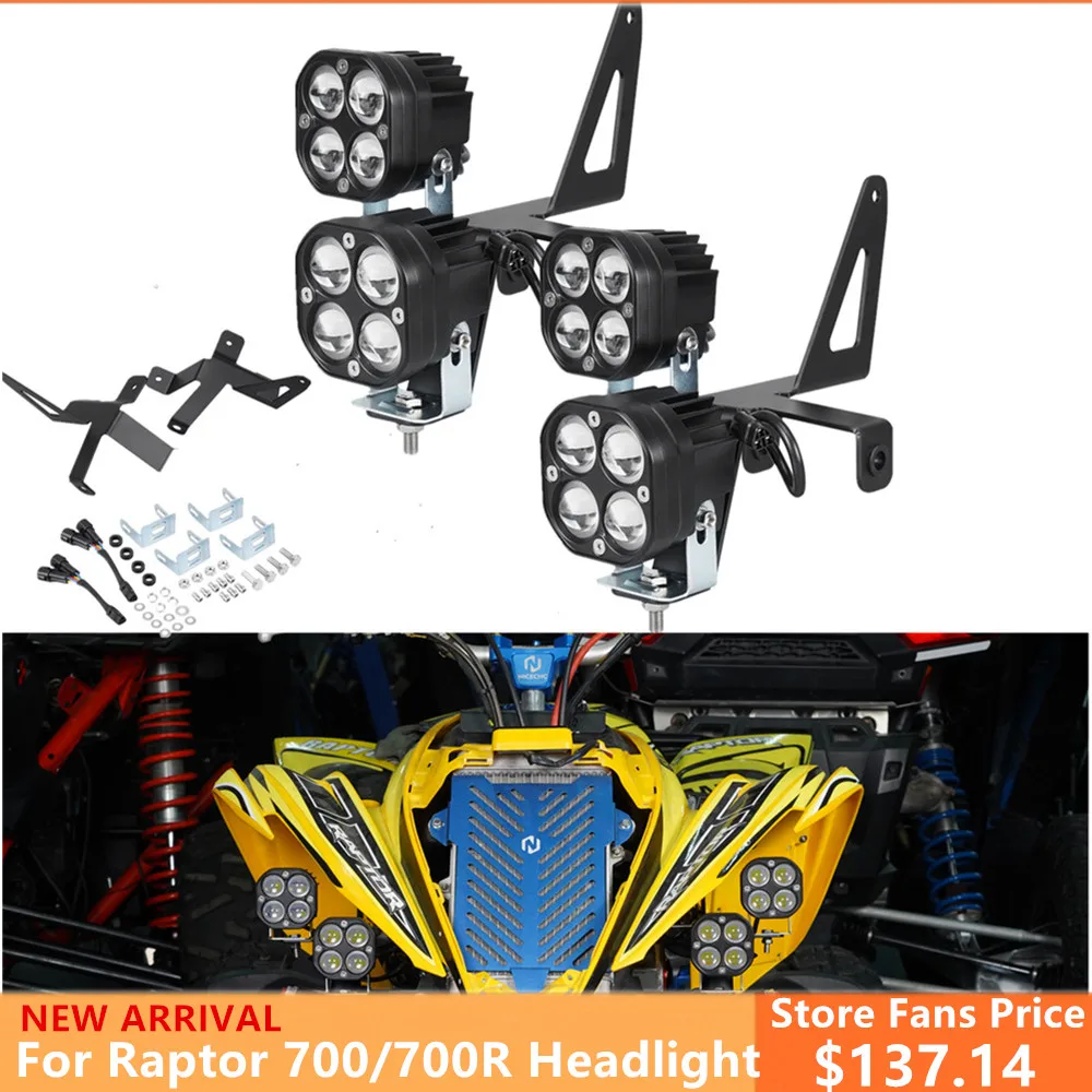 For-Raptor-700-ATV-LED-Headlight-Super-Bright-Beam-Front-Work-Light-for ...