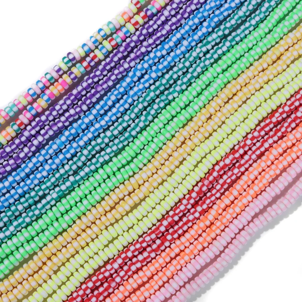 Multicolor-Bohemian-Beads-3x7mm-Flat-Rondelle-Polymer-Clay-Bead-Soft ...