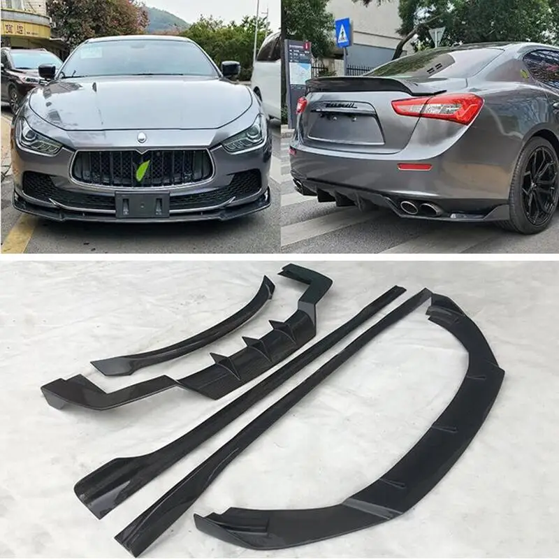 For Maserati Giboli 2013 2014 2015 2016 Real Carbon Fiber Front Lip ...