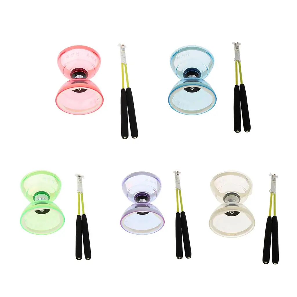 Unique 3-Bearing Diabolo with Sticks , Rubber Ball Toy, Children Teens ...
