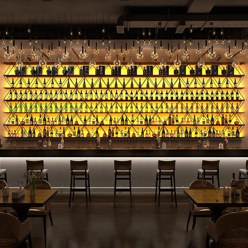 Metal-Storage-Bar-Cabinet-Whisky-Club-Cellar-Industrial-Holder-Wine ...