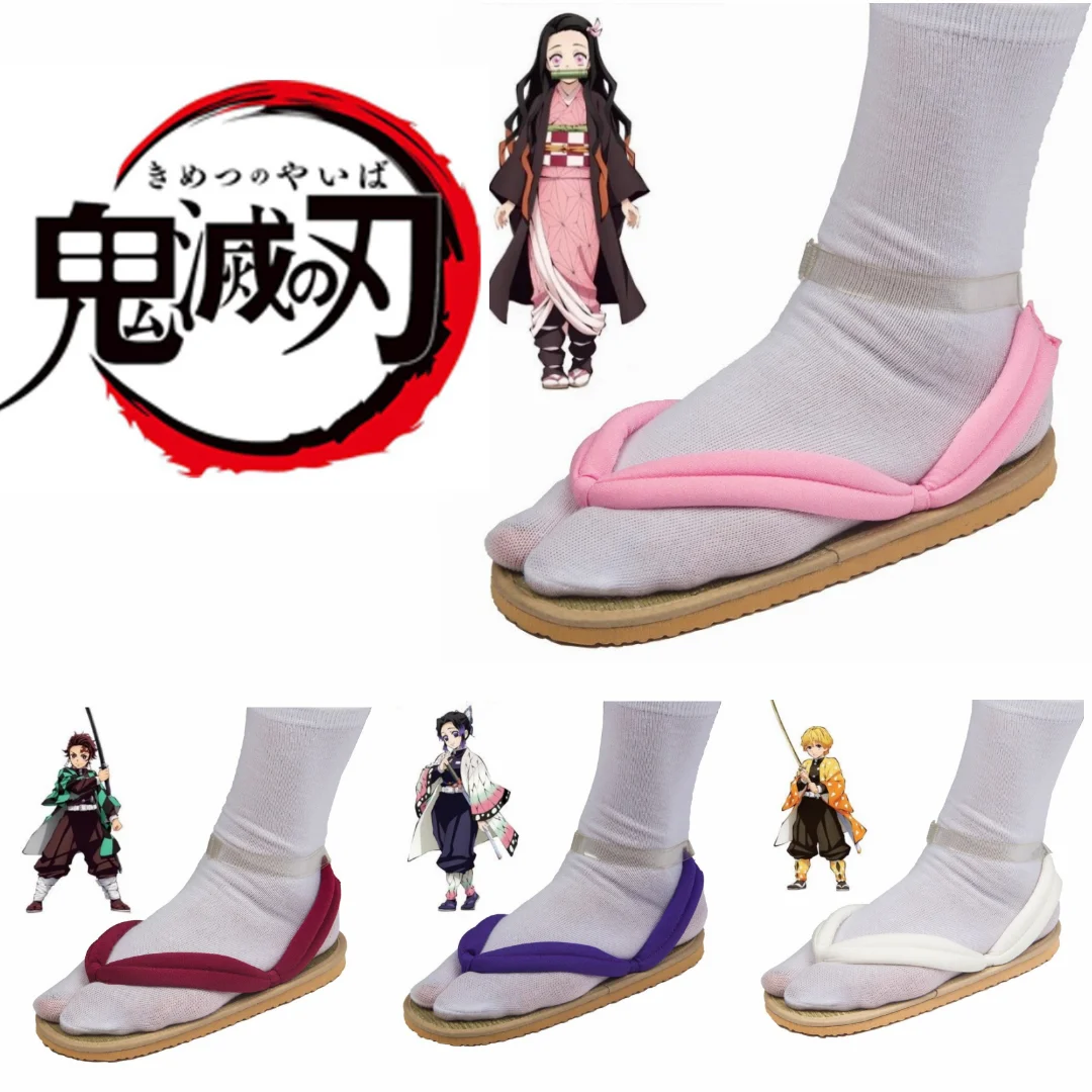 Anime Demon Slayer Cosplay Slippers Shoes Tanjirou Kamado Nezuko Geta ...