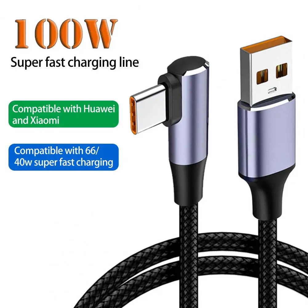 6A-100W-Data-Cable-L-Shape-Universal-Braided-Wire-Fast-Charging-Elbow ...