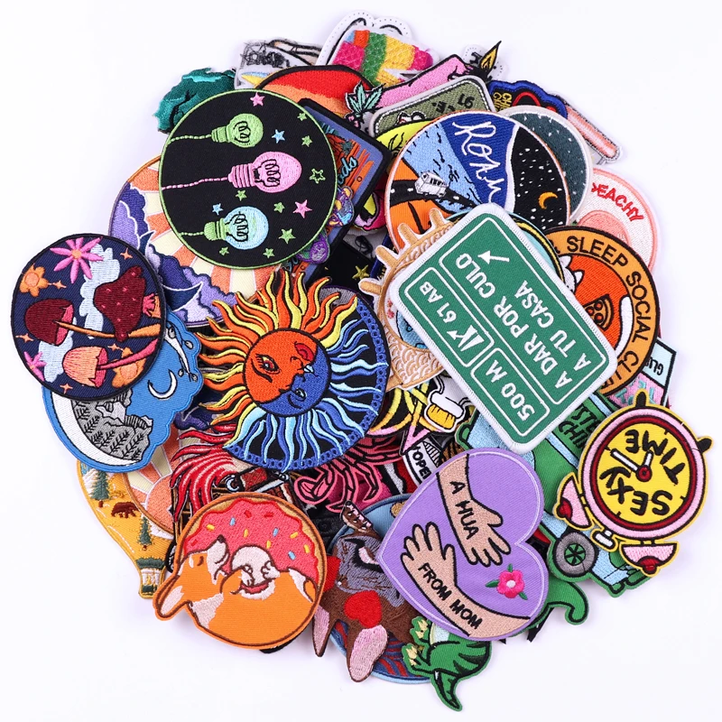 20-30-40-50PCS-Random-Mixed-Embroidery-Patch-Iron-On-Patches-For ...
